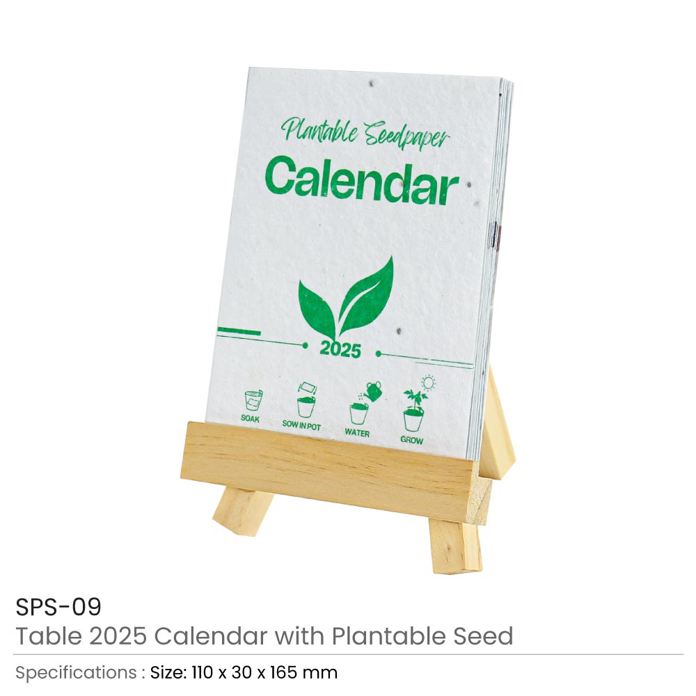 2025 Table Calendars with Plantable Seeds | Promotional Gifts Suppliers